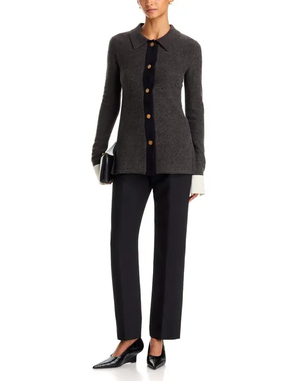 TOTEME Yak & Wool Slim Collared Cardigan