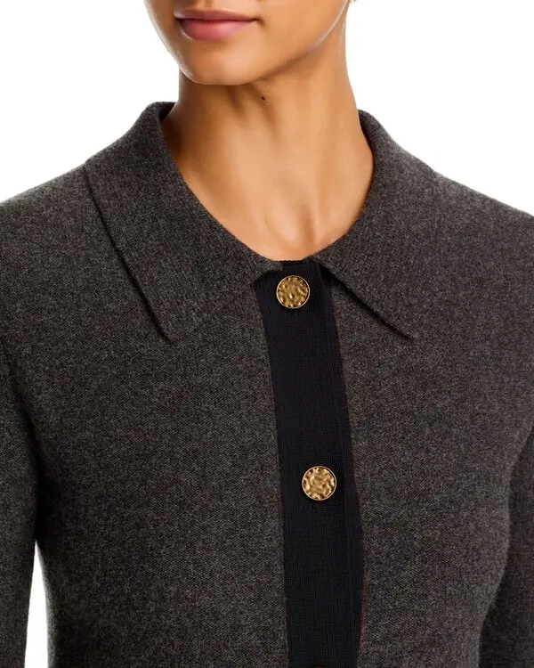 TOTEME Yak & Wool Slim Collared Cardigan