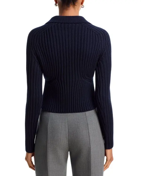 TOTEME Twisted Rib Wool Cardigan - Navy