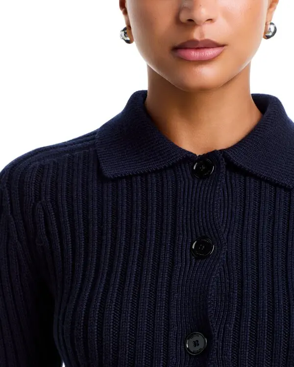 TOTEME Twisted Rib Wool Cardigan - Navy