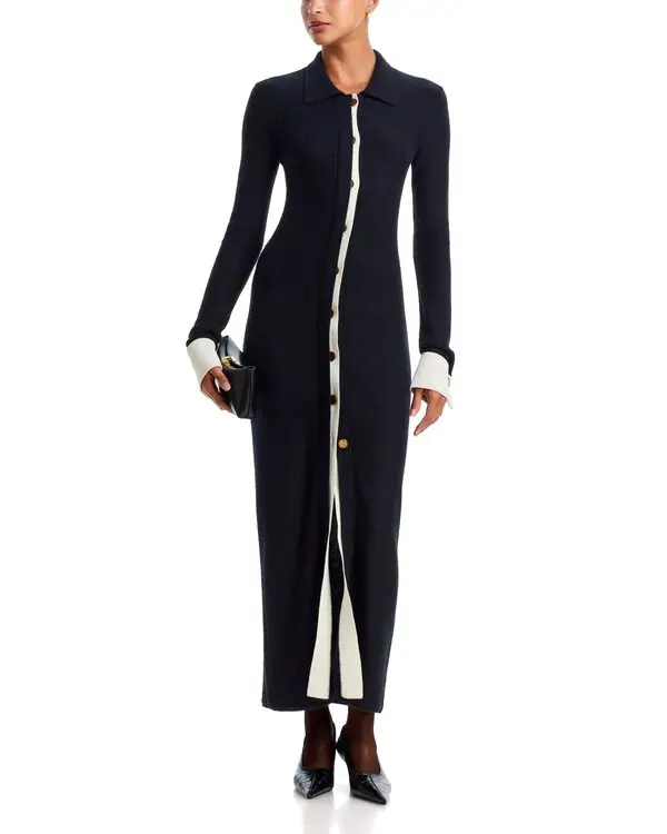TOTEME Contrast Trim Knit Shirtdress