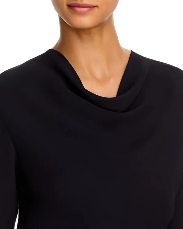TOTEME Draped Long Sleeve Midi Dress - Black