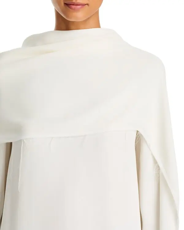 TOTEME Draped Scarf Asymmetric Hem Top - Optic White
