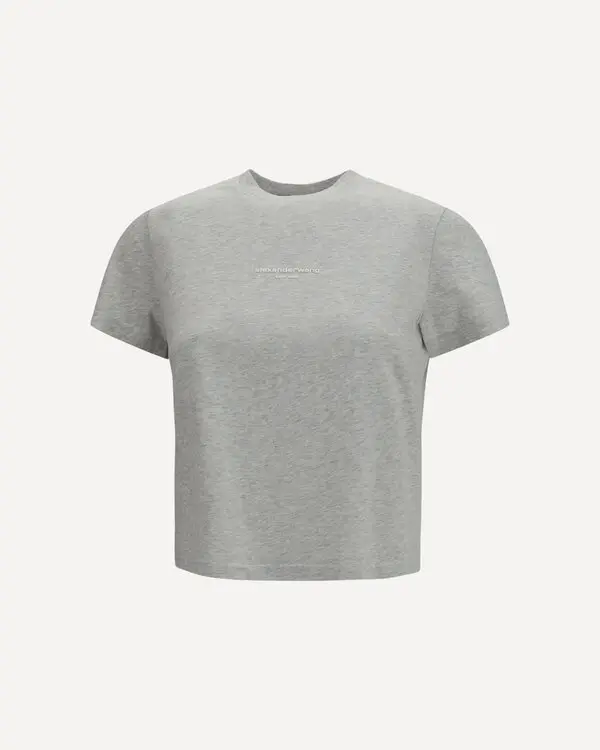 Alexander Wang Hort-leeve T-hirt With Central Logo Print - Grey