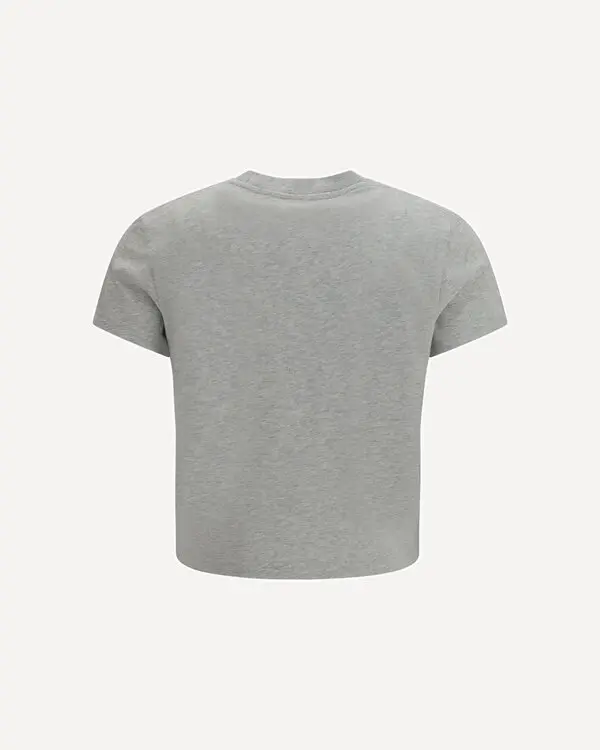 Alexander Wang Hort-leeve T-hirt With Central Logo Print - Grey