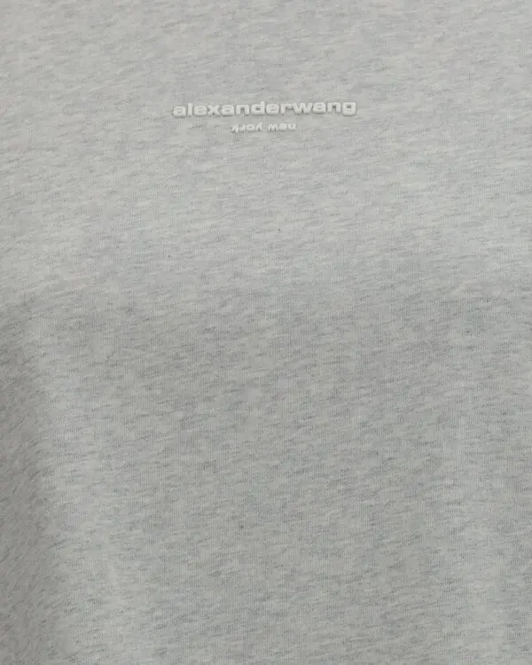 Alexander Wang Hort-leeve T-hirt With Central Logo Print - Grey