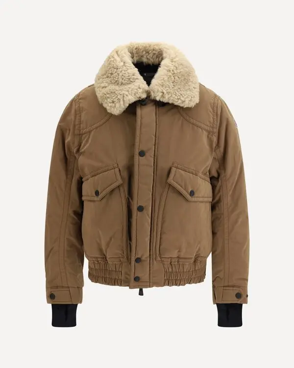 Moncler Alpental Padded Canvas Bomber Jacket - Brown