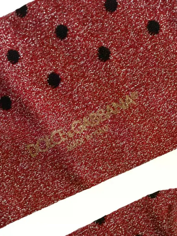 Dolce & Gabbana Polka-dot Lurex-effect Socks