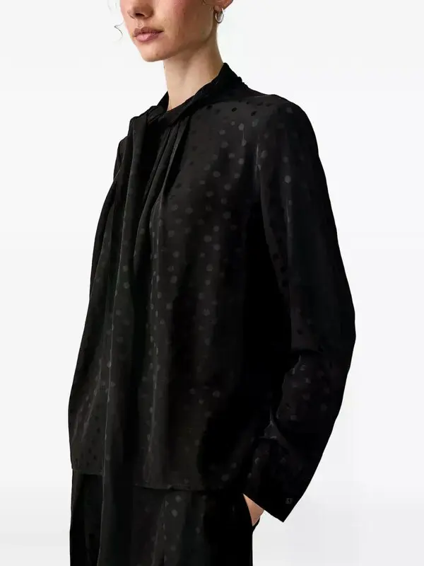 ISABELLE BLANCHE Polka-dot Tie-neck Blouse