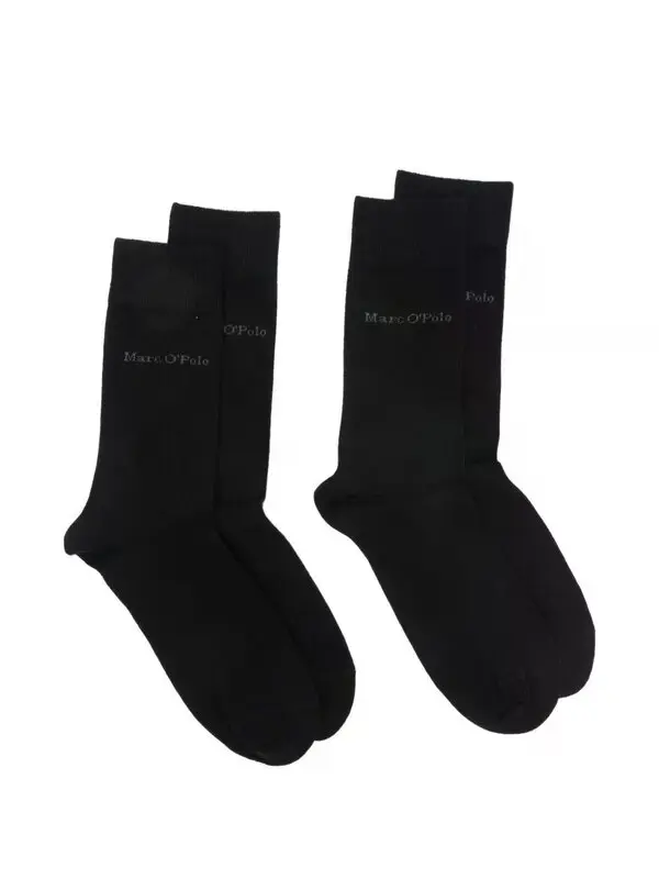 Marc O'polo Logo-print Ribbed-cuff Socks