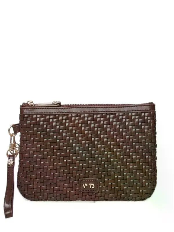 V°73 Woven-effect Wristlet Clutch Bag