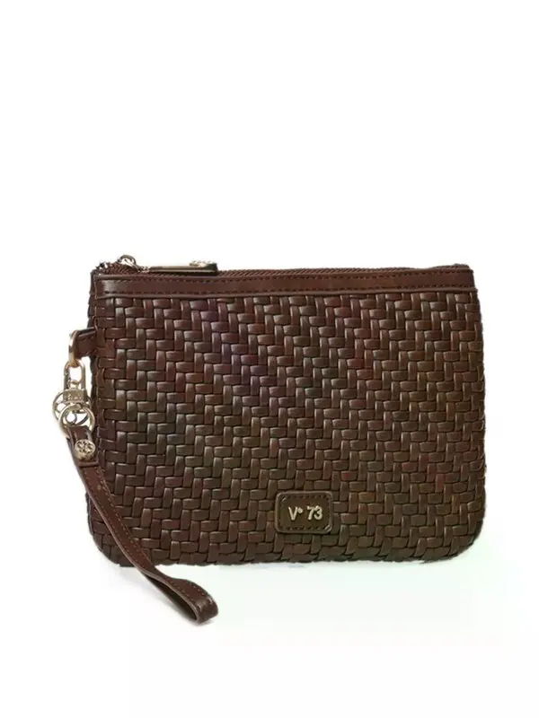 V°73 Woven-effect Wristlet Clutch Bag