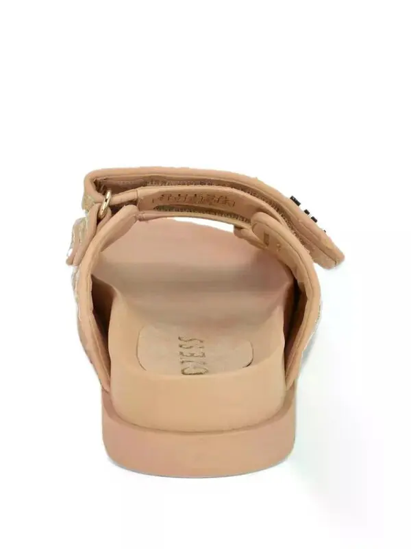 Guess Fadelizz Monogram-pattern Touch-strap Flat Sandals