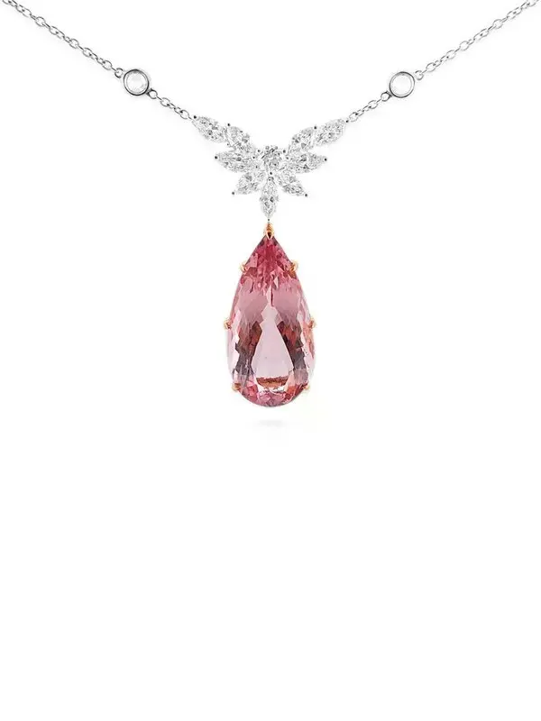 HYT JEWELRY Morganite And Diamond Necklace - Silver