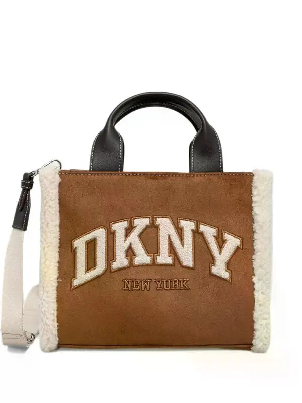 Dkny Small Hadlee Logo-embroidered Tote Bag - Brown