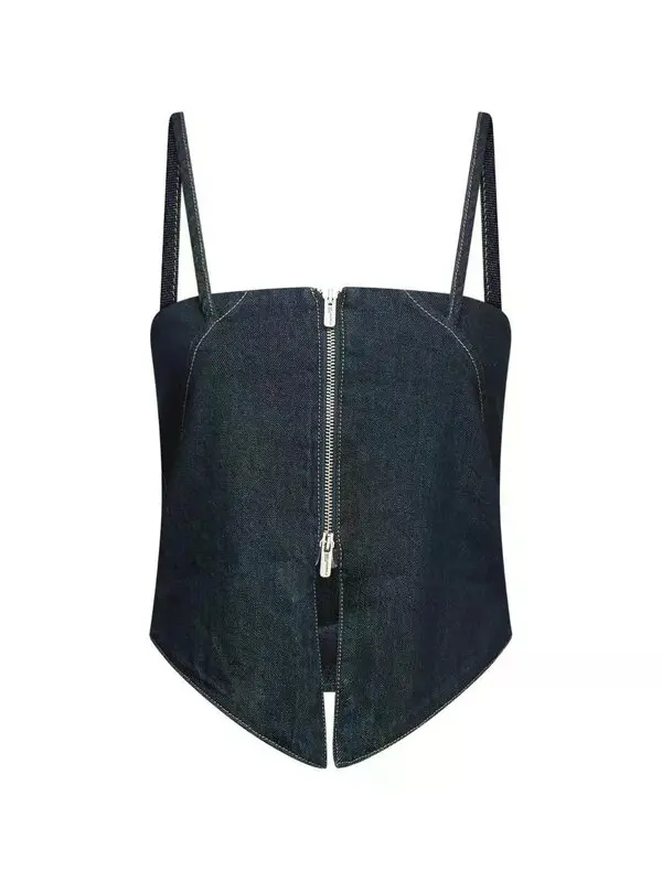 Karl Lagerfeld Zip-up Denim Top - Blue