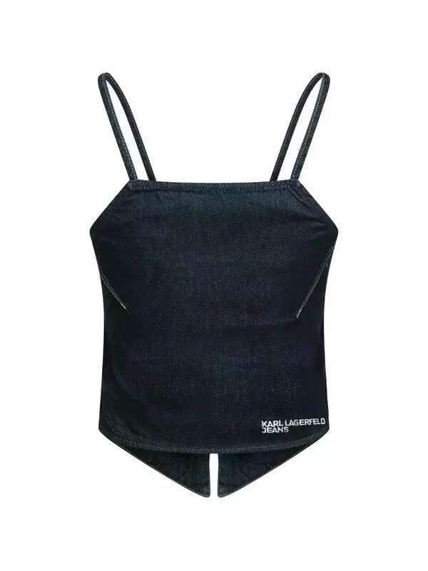 Karl Lagerfeld Zip-up Denim Top