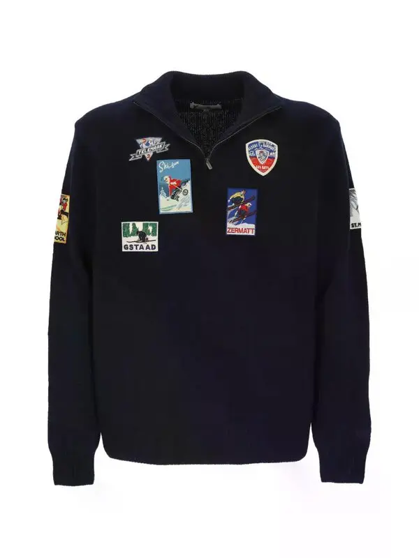 MC2 SAINT BARTH Patch-detail Quarter-zip Sweatshirt