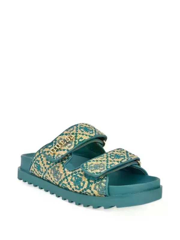 Guess Fadelizz Monogram Touch-strap Flat Sandals