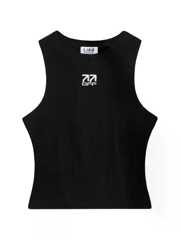 L/AB C/O OFF-WHITE Logo-embroidered Ribbed Tank Top