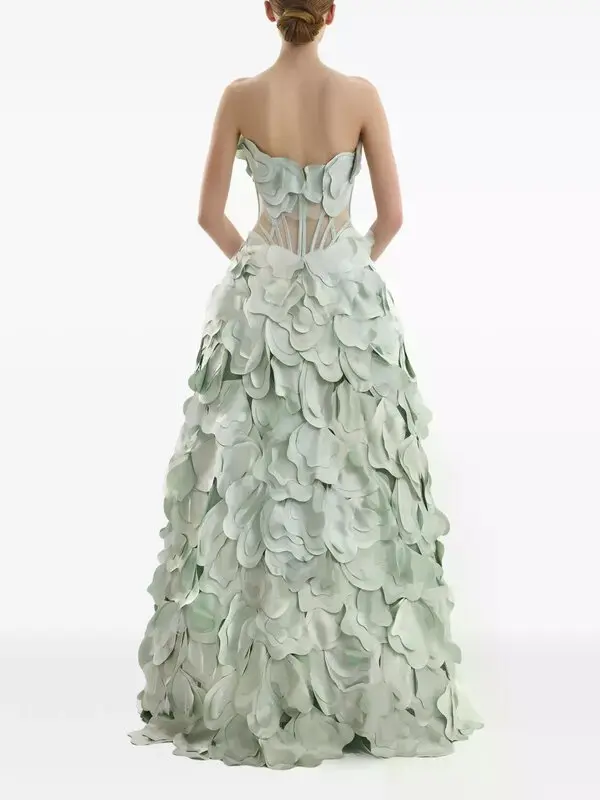 GEMY MAALOUF Petal-embellished Corset Gown