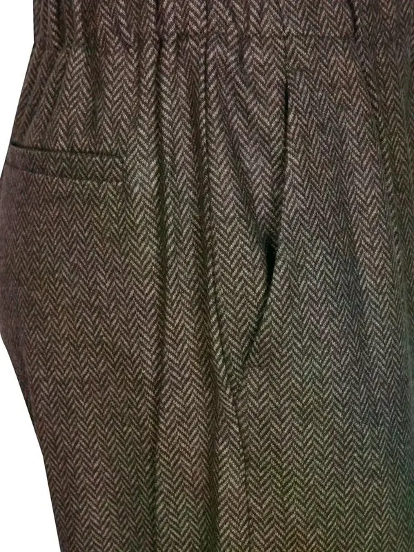 Max Mara Herringbone-jacquard Slim-fit Trousers