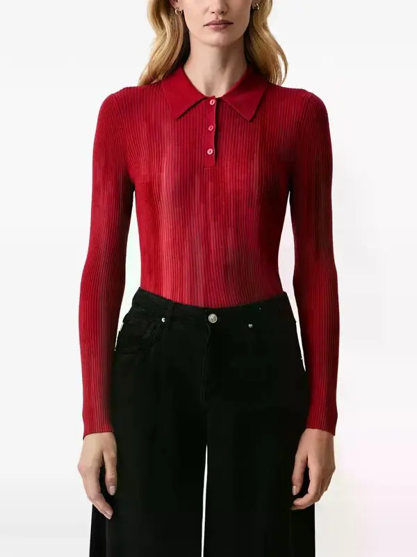 ISABELLE BLANCHE Ribbed-knit Polo Sweater