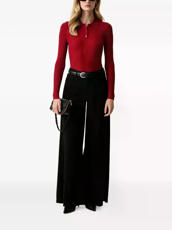 ISABELLE BLANCHE Ribbed-knit Polo Sweater