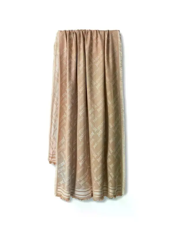 Just Cavalli Logo-jacquard Frayed Scarf