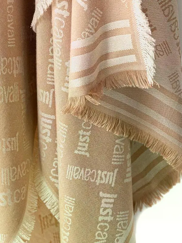Just Cavalli Logo-jacquard Frayed Scarf