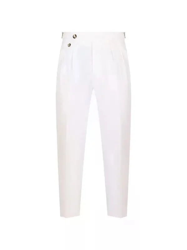 Brunello Cucinelli Pleated Corduroy Trousers - White