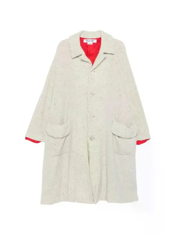 Comme Des Garçons Single-breasted Flecked Button-up Coat - Neutrals