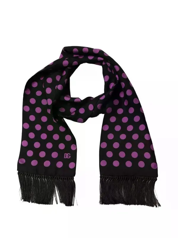 Dolce & Gabbana Polka-dot Fringed Scarf