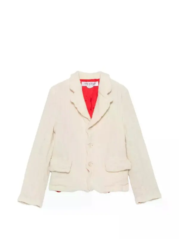 Comme Des Garçons Metallic-thread Ruffled Jacket - Neutrals