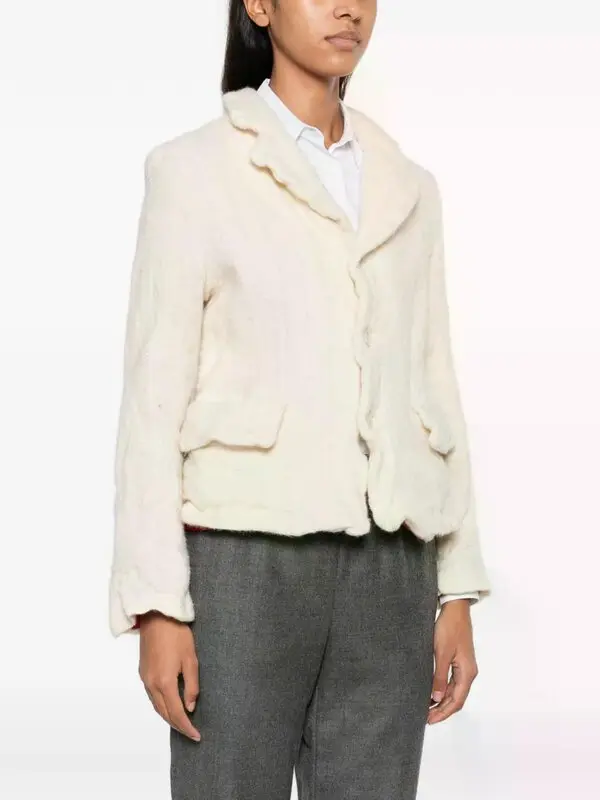 Comme Des Garçons Metallic-thread Ruffled Jacket
