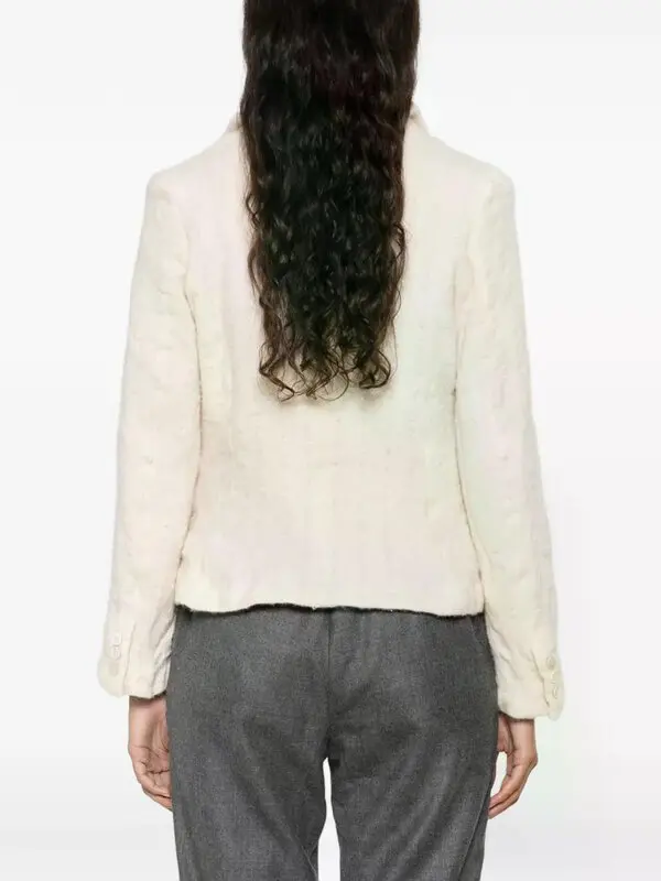 Comme Des Garçons Metallic-thread Ruffled Jacket