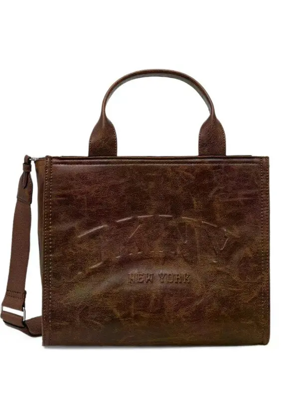 Dkny Embossed Logo Tote Bag - Brown