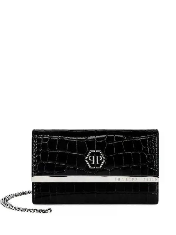 Philipp Plein Croc-effect Leather Clutch Bag