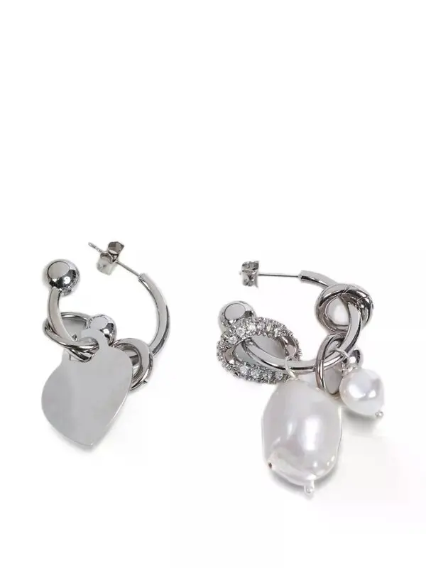 JUSTINE CLENQUET Agyness Pearl-pendant Earrings - Silver