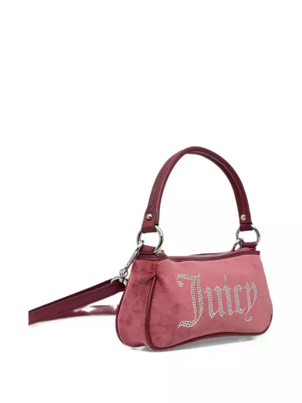 Juicy Couture Kimberly Rhinestone-logo Velvet Shoulder Bag