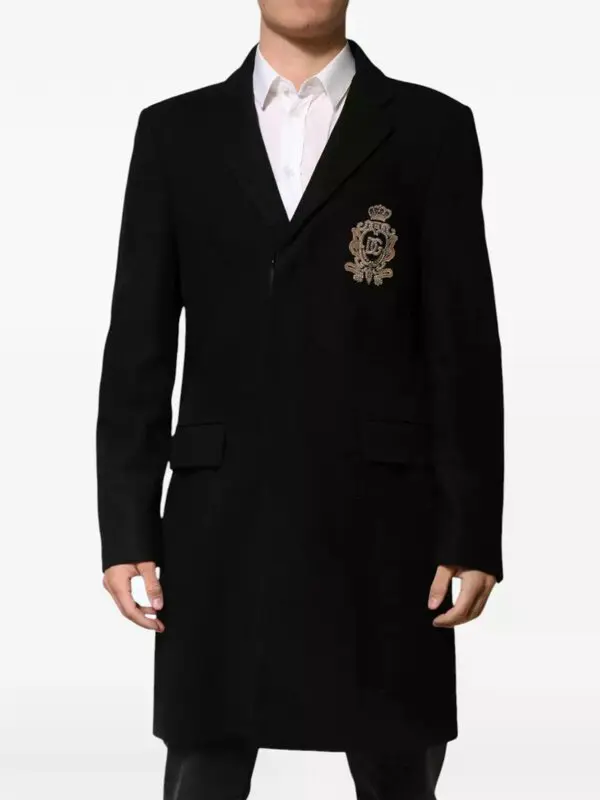 Dolce & Gabbana Heraldic-patch Single-breasted Coat