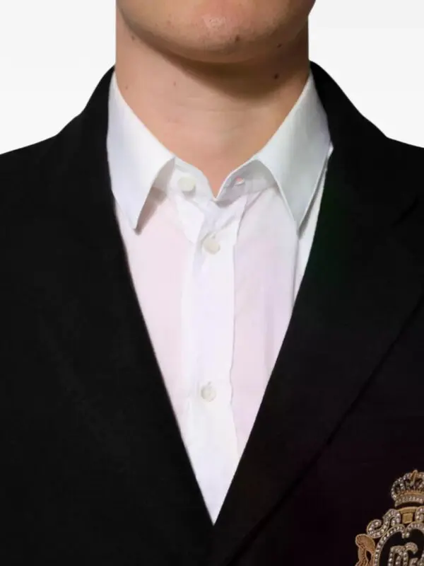 Dolce & Gabbana Heraldic-patch Single-breasted Coat