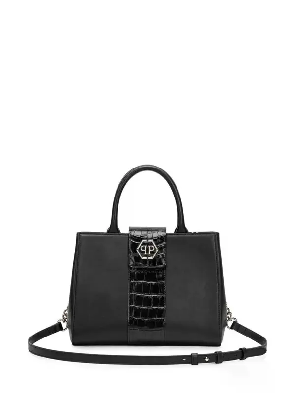Philipp Plein Nappa Handle Bag Hexagon Strass Cocco Cut