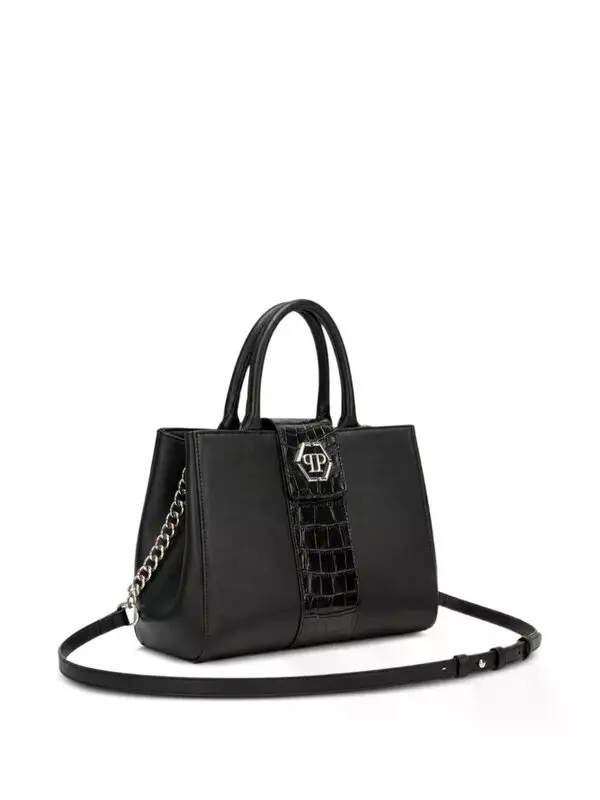 Philipp Plein Nappa Handle Bag Hexagon Strass Cocco Cut