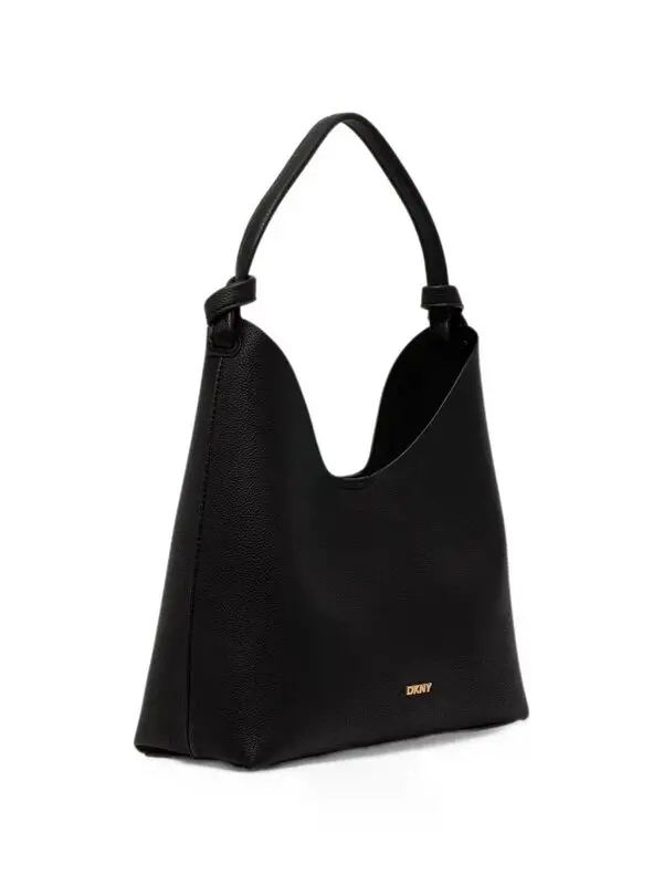 Dkny Knot-detail Pebbled-effect Tote Bag - Black
