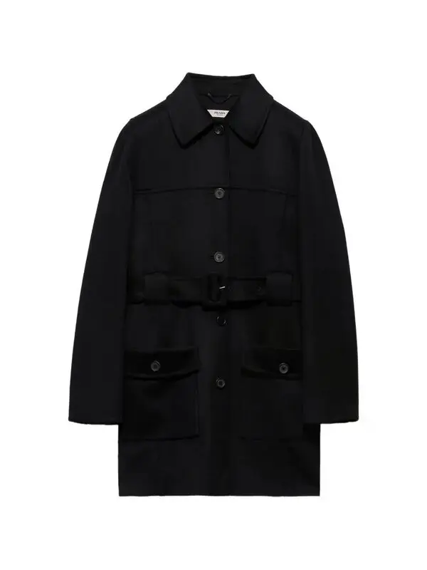 Prada Single-breasted Double-cloth Caban Jacket
