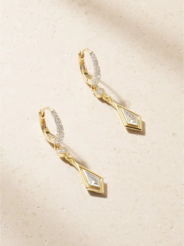 LUCY DELIUS Small Kite 18-karat Diamond Earrings - Gold