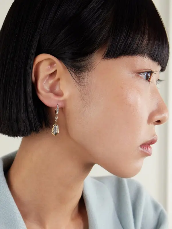 LUCY DELIUS Small Kite 18-karat Diamond Earrings