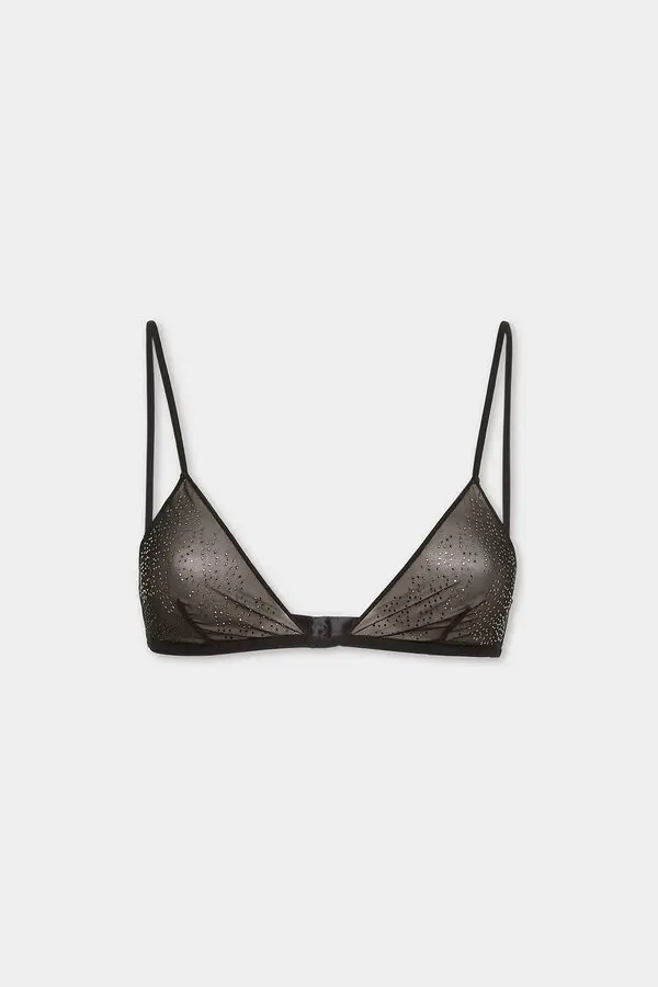 Dsquared2 Logo Tulle Triangle Bra
