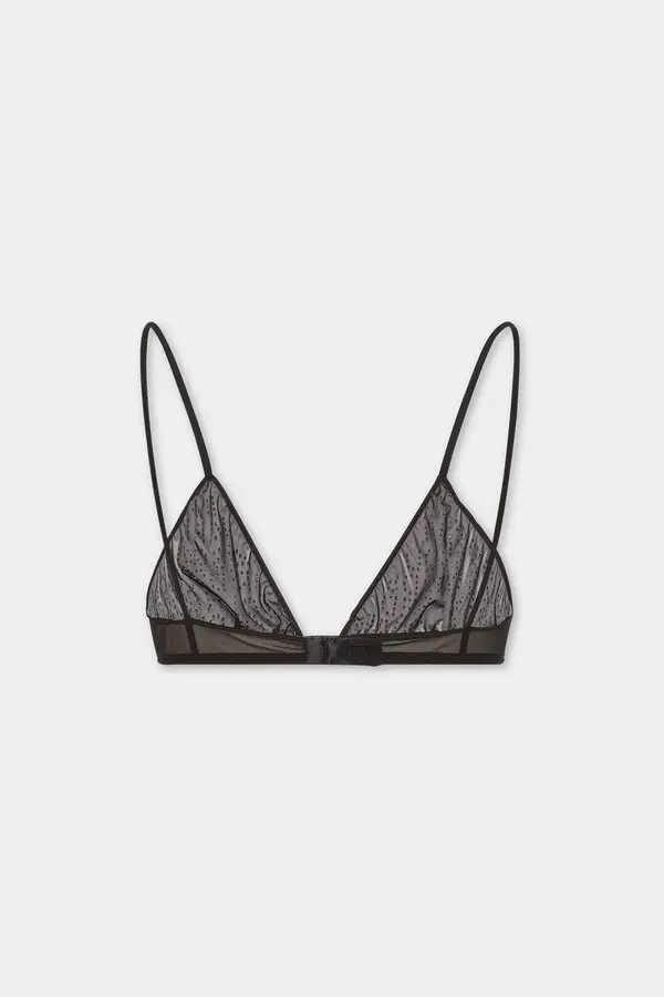 Dsquared2 Logo Tulle Triangle Bra